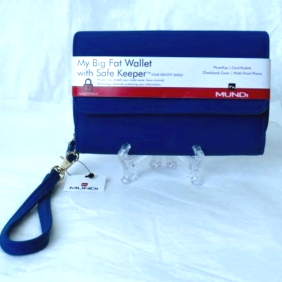 mundi | Bags | Mundi Big Fat Wallet Royal Blue Wallet Wristlet Scan ...